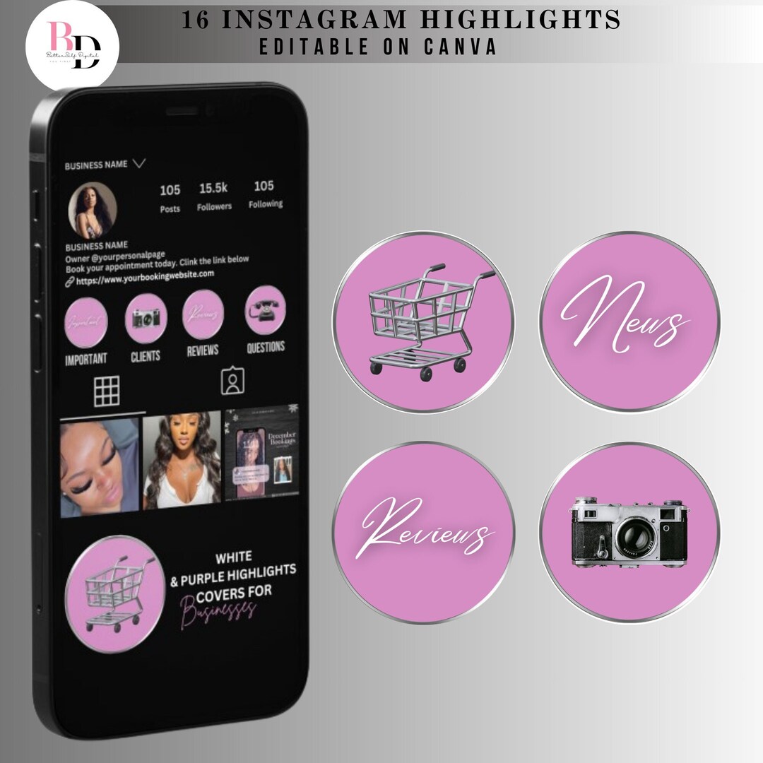 Purple Instagram Highlight Covers for Businesses, With Pictures ...