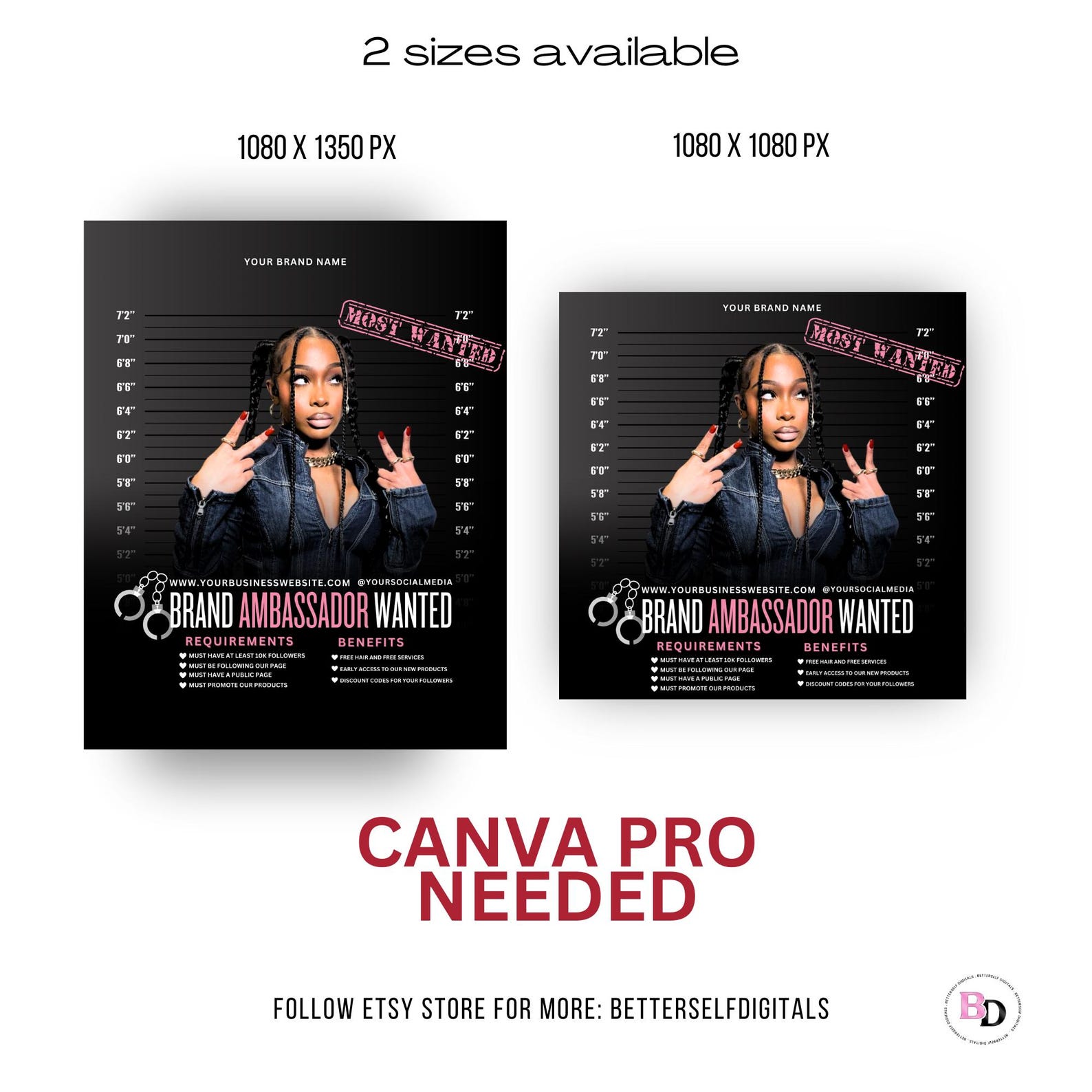 Brand Ambassador Wanted Flyer, Editable on Canva, Premade Template ...