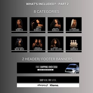 Luxury Website Design, DIY 20 Banners Kit, Silver, Hair Seller, Wig ...