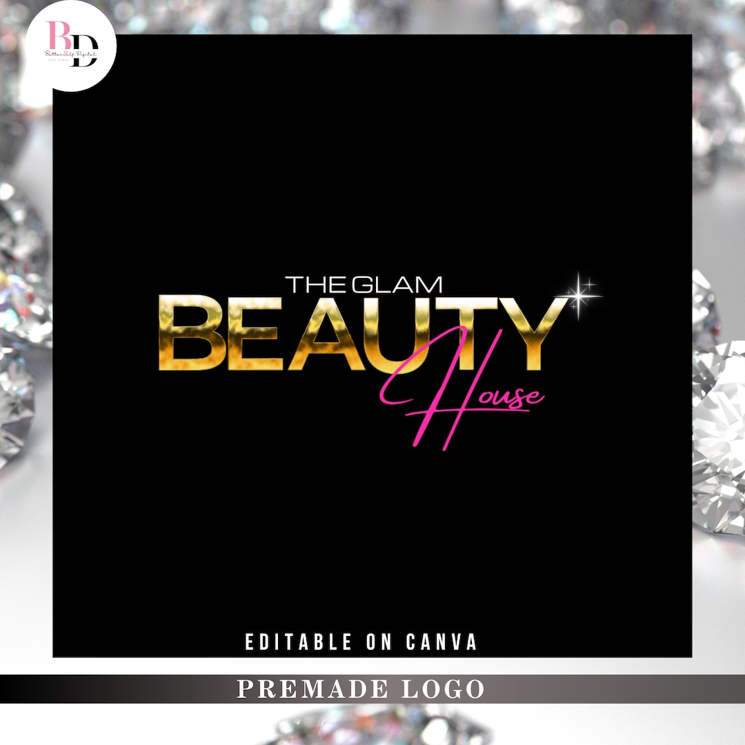 DIY Gold and Pink Logo Design, Editable With Canva, Template, Small ...