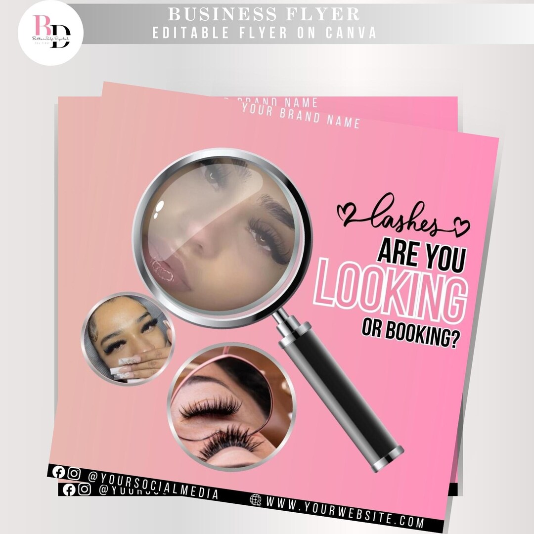 DIY Premade Lash Tech Flyer, Are You Looking or Booking?, Book Now ...