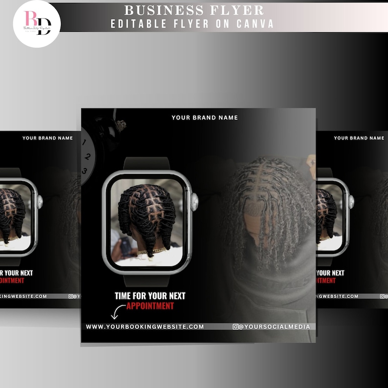 Locs and Styles Flyer, Barbershop, Loc Retwist, Editable on Canva ...