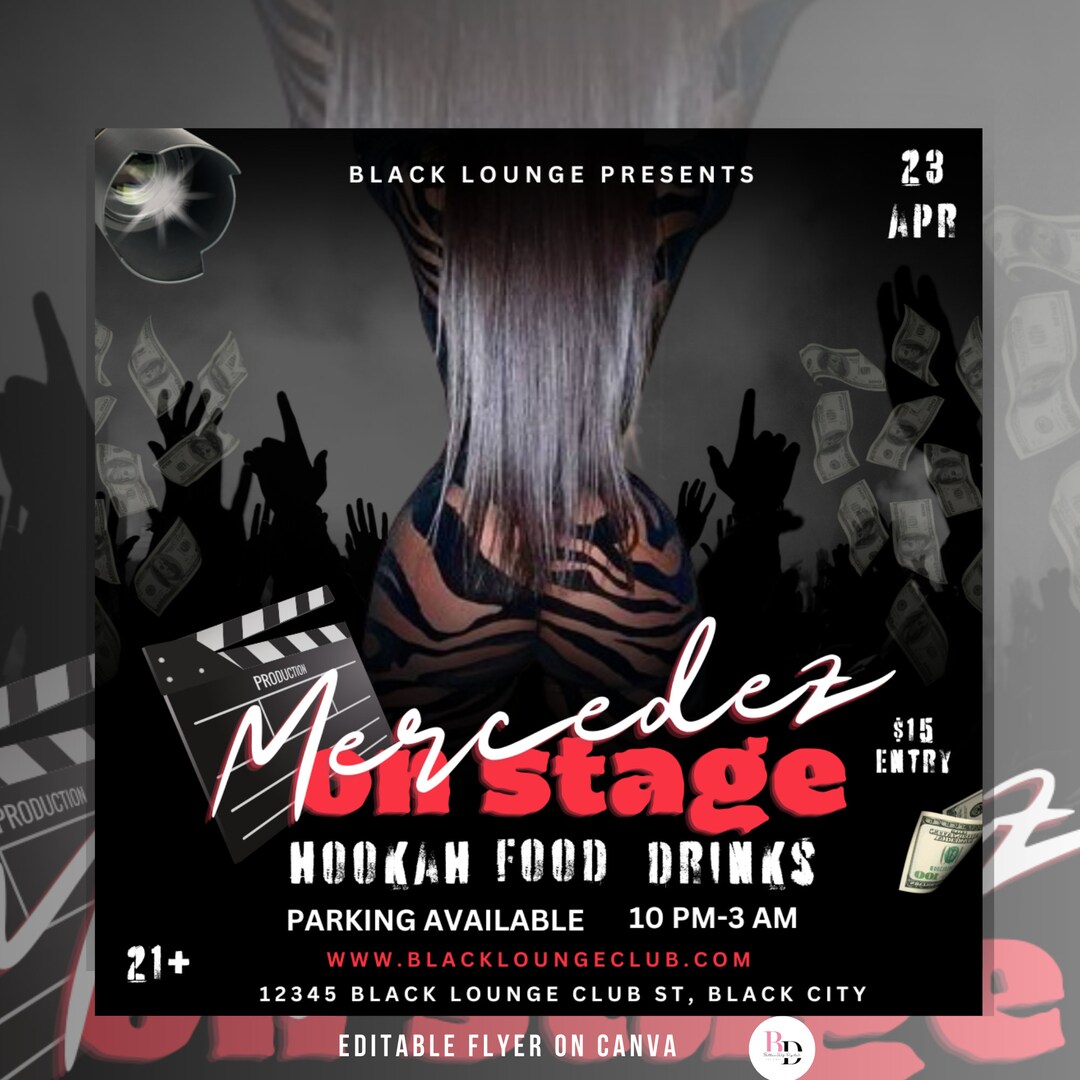 Club Night Flyer, Editable on Canva, DIY Template, Party Invitation ...