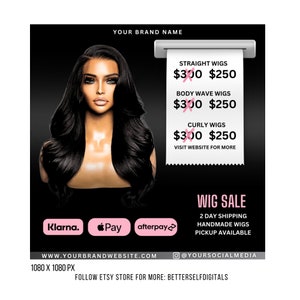 DIY Ready to Wear Wig Flyers for Business, 4 Flyers Bundle, Social ...