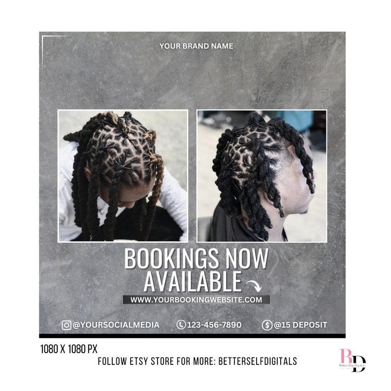 Locs and Styles Flyer, Barbershop, Loc Retwist, Editable on Canva ...