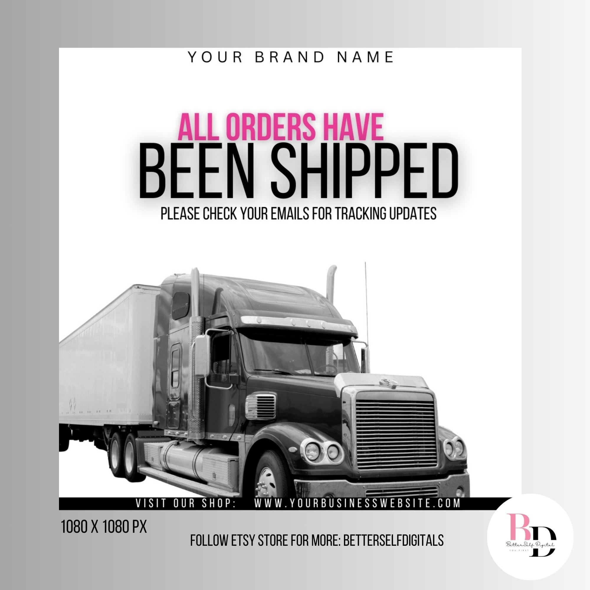 Orders Have Been Shipped Flyer DIY Pink and White Business - Etsy