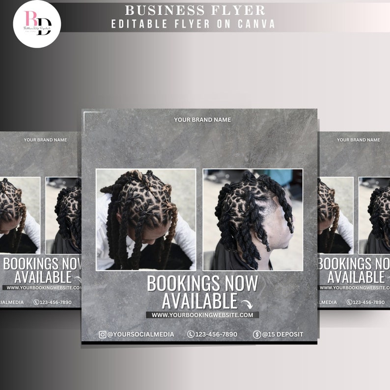 Locs and Styles Flyer, Barbershop, Loc Retwist, Editable on Canva ...