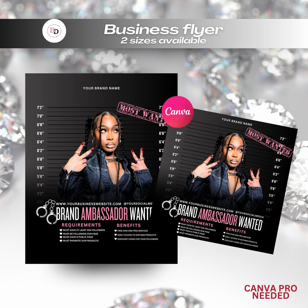 Brand Ambassador Wanted Flyer, Editable on Canva, Premade Template ...