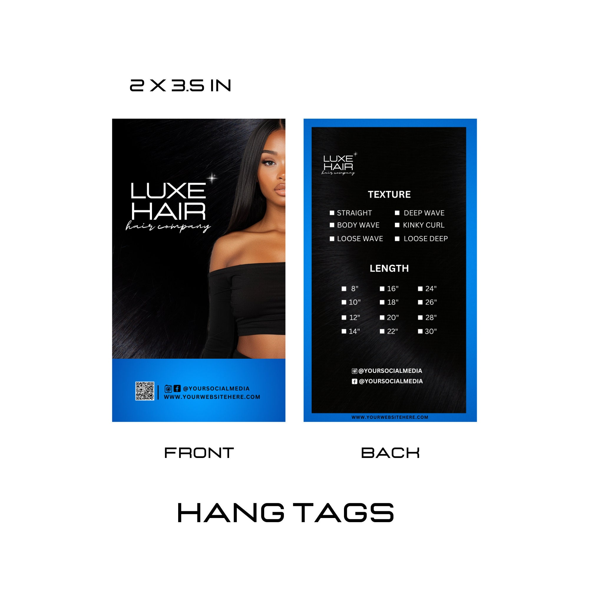 DIY Hair Extension Bundle Tag Template, Canva Graphic Design, Thank You ...