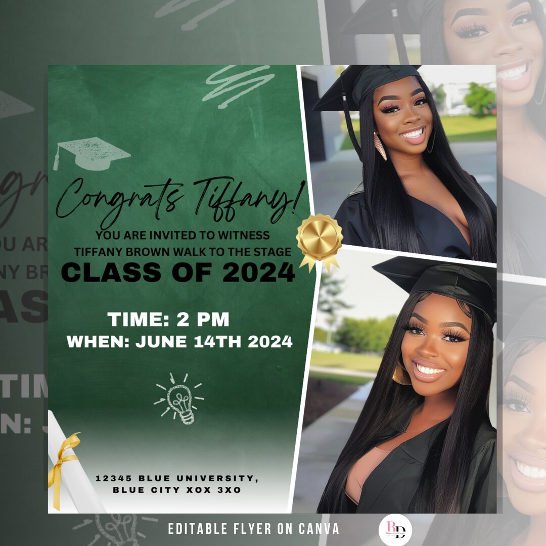 DIY Graduation Flyer, Class of 2024, Graduation Stage Invitation ...