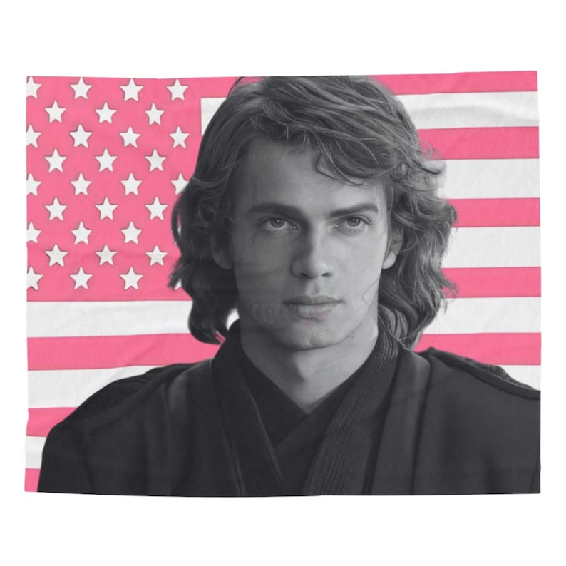 SW Anakin Skywalker Velveteen Plush Blanket - Pink American Flag Funny ...