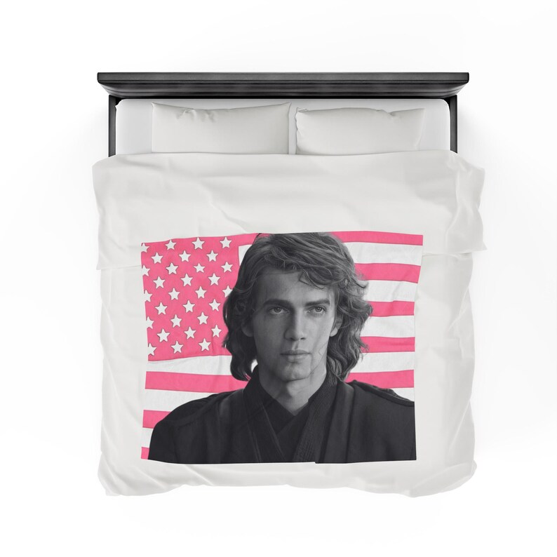 SW Anakin Skywalker Velveteen Plush Blanket - Pink American Flag Funny ...