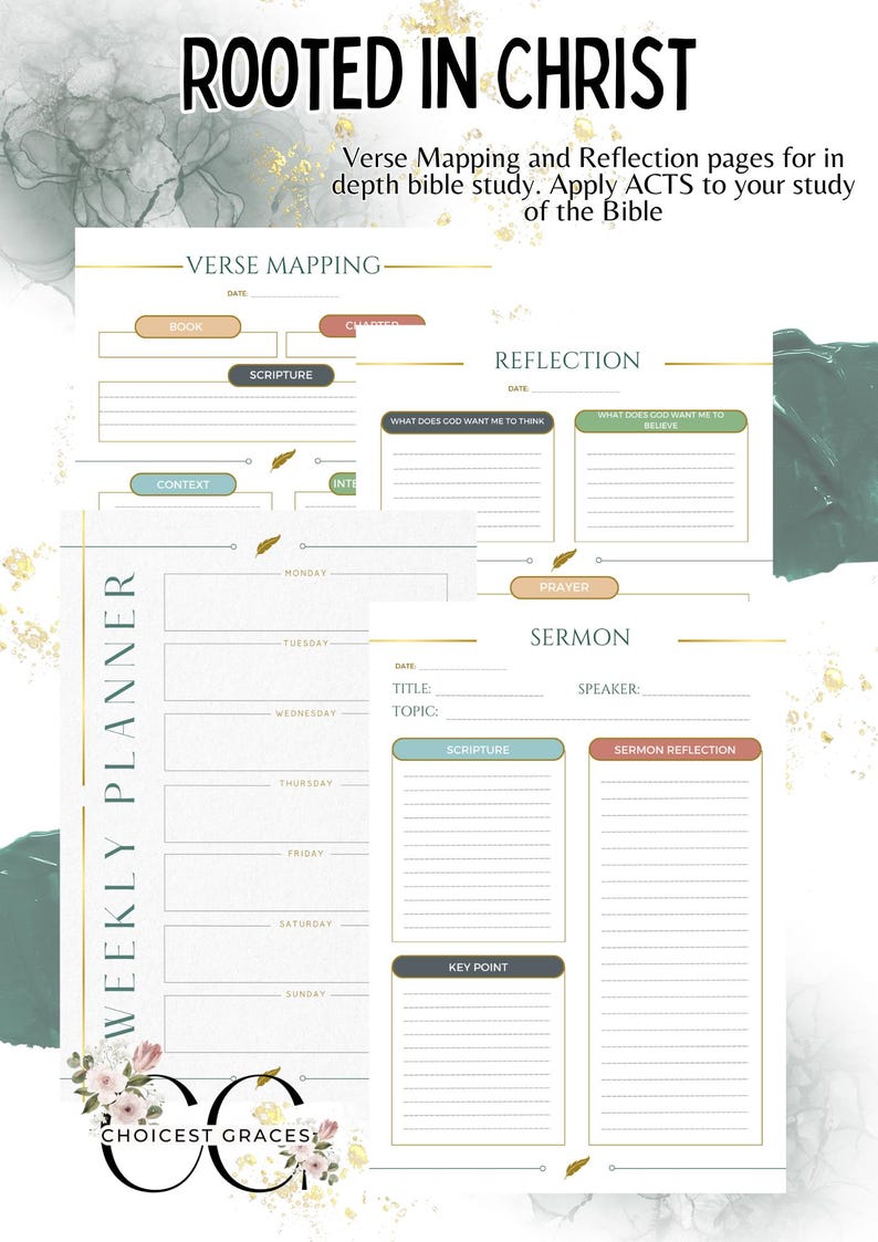 Rooted in Christ in Depth Bible Study, Bible Journaling, Bible Study, Christian Journal, Daily ...