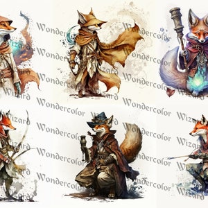 Watercolor Fantasy Fox Volume 1 Illustration Clipart PNG Character ...