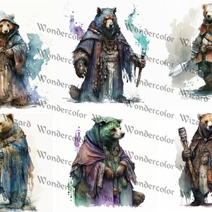 Watercolor Fantasy Bear Volume 1 Illustration Clipart PNG Character ...