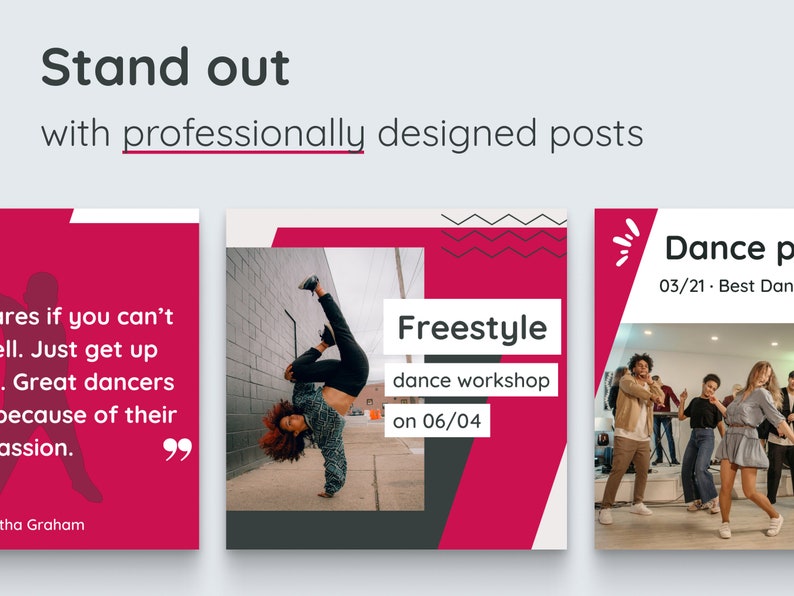 Dance Instagram Post Templates in Canva | Red Velvet | 21 Posts for ...