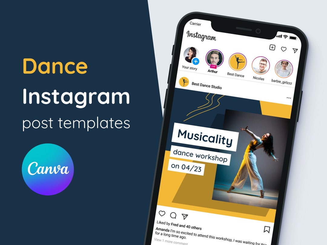 Dance Instagram Post Templates in Canva for Dance Studio - Etsy