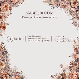 Watercolor Flowers Clipart PNG, Boho Floral Clip Art, Flower Bouquets ...