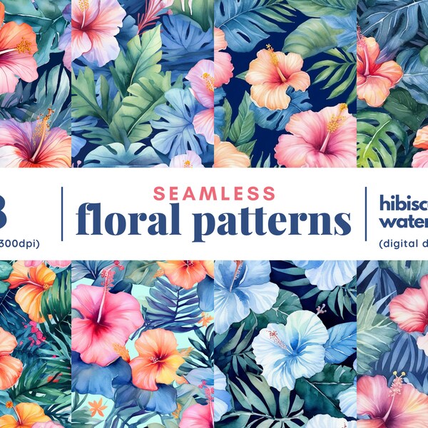 Floral Watercolor Digital Paper - Etsy