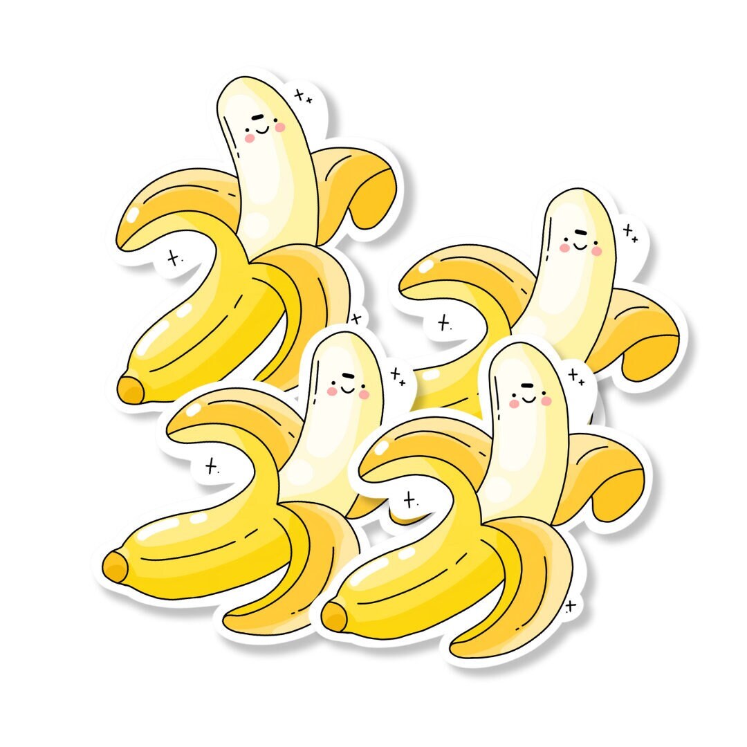 Banana Peel Vinyl Sticker, Cute Food Sticker, Vinyl Waterproof Sticker ...