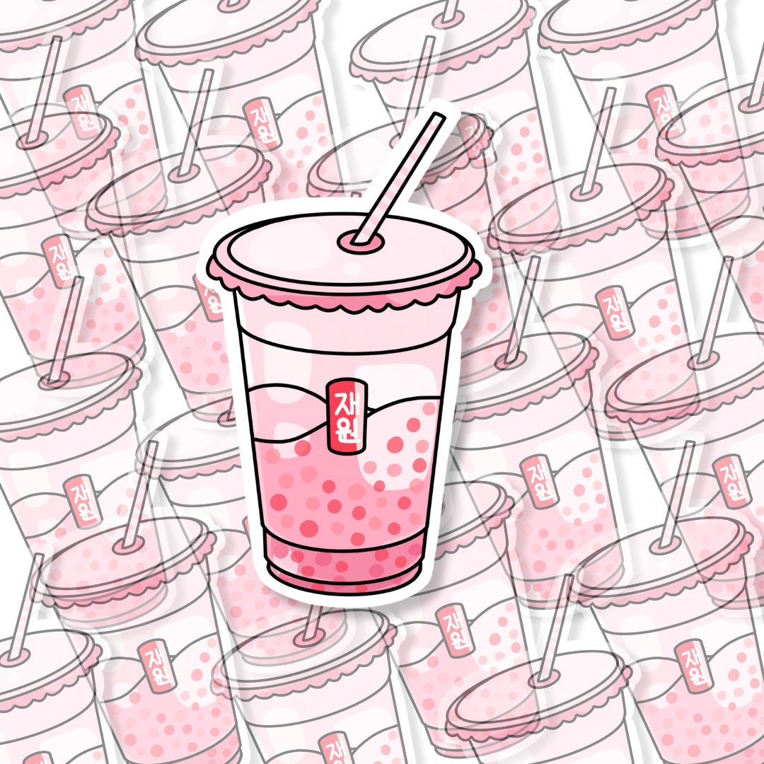 Boba Tea Vinyl Sticker, Asian Drink Sticker, Vinyl Waterproof Sticker ...