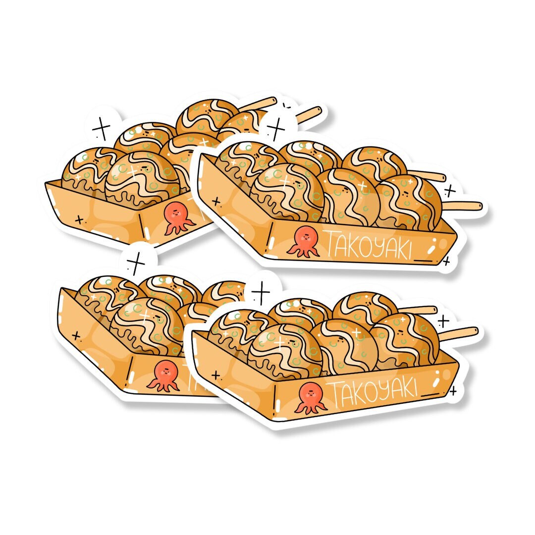 Takoyaki Vinyl Sticker Asian Food Sticker Vinyl Waterproof - Etsy