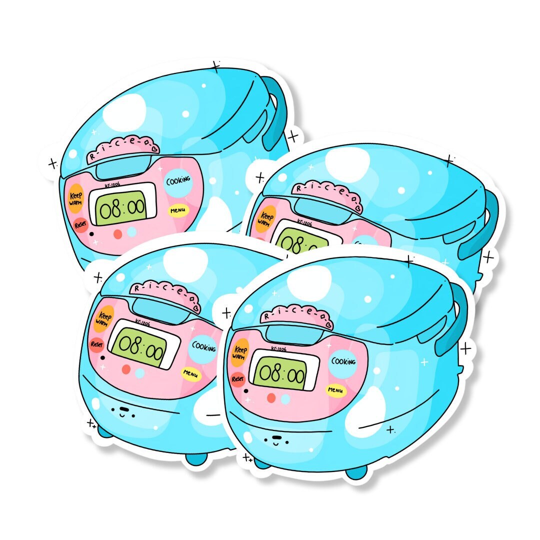 Rice Cooker Vinyl Sticker, Asian Food Sticker, Vinyl Waterproof Sticker ...
