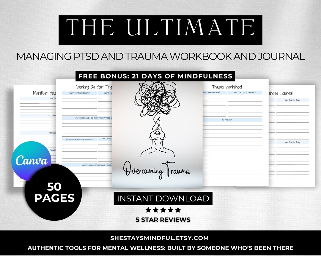 Trauma Healing Workbook | Printable Mental Health Journal With Canva ...