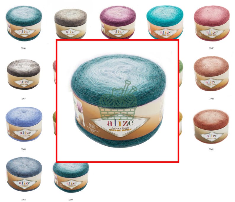 Alize Angora Gold Ombre Batik Yarn Soft Gradient Acrylic Mohair Wool ...