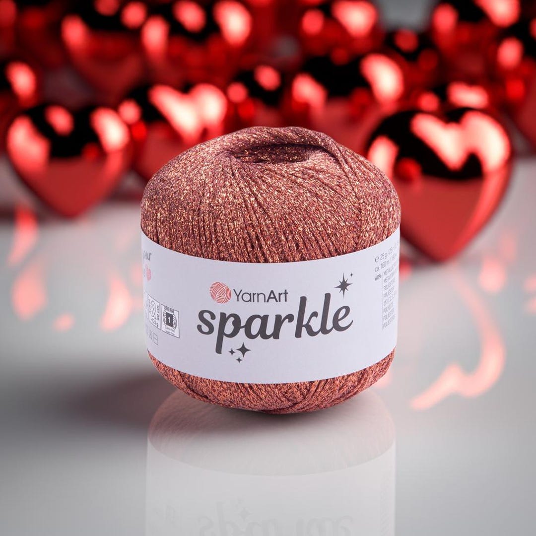Yarnart Sparkle Glitter Yarn for Festive Knitting Holiday Projects and ...