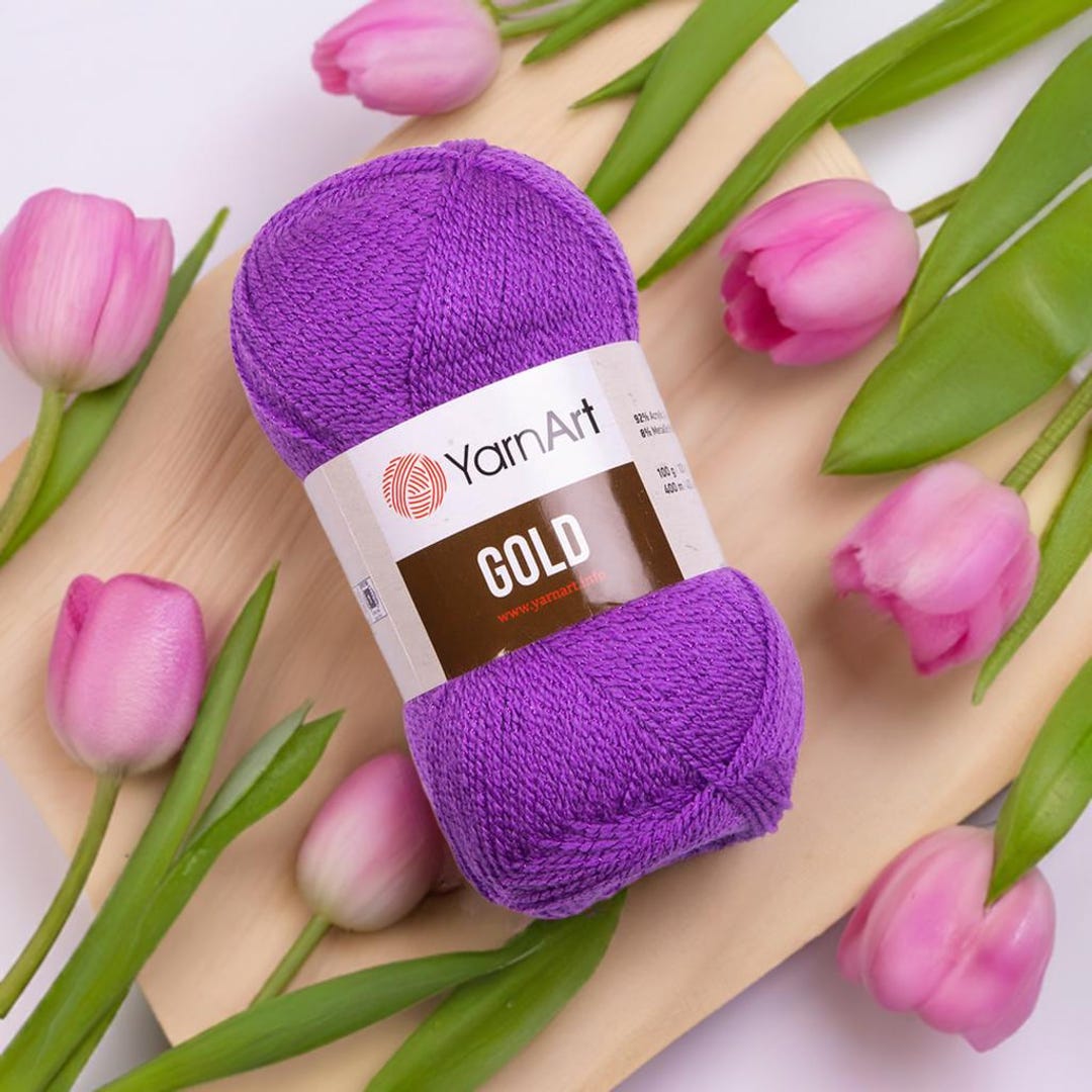 Yarnart Gold Soft Acrylic Yarn With Subtle Sparkle for Knitting and ...