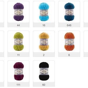 Alize Velluto Velvet Yarn Plush Yarn Soft Knitting Yarn Baby Blanket ...