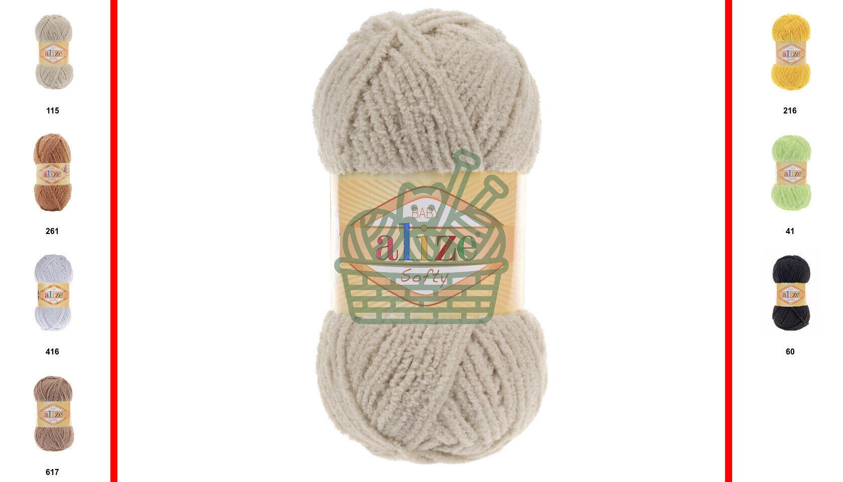 Alize Softy - Fluffy Microfiber Yarn - Chenille Yarn, Amigurumi Yarn ...