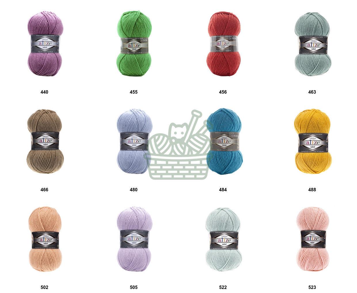 Alize Superlana Midi Yarn Acrylic Wool Aran Yarn for Knitting and ...