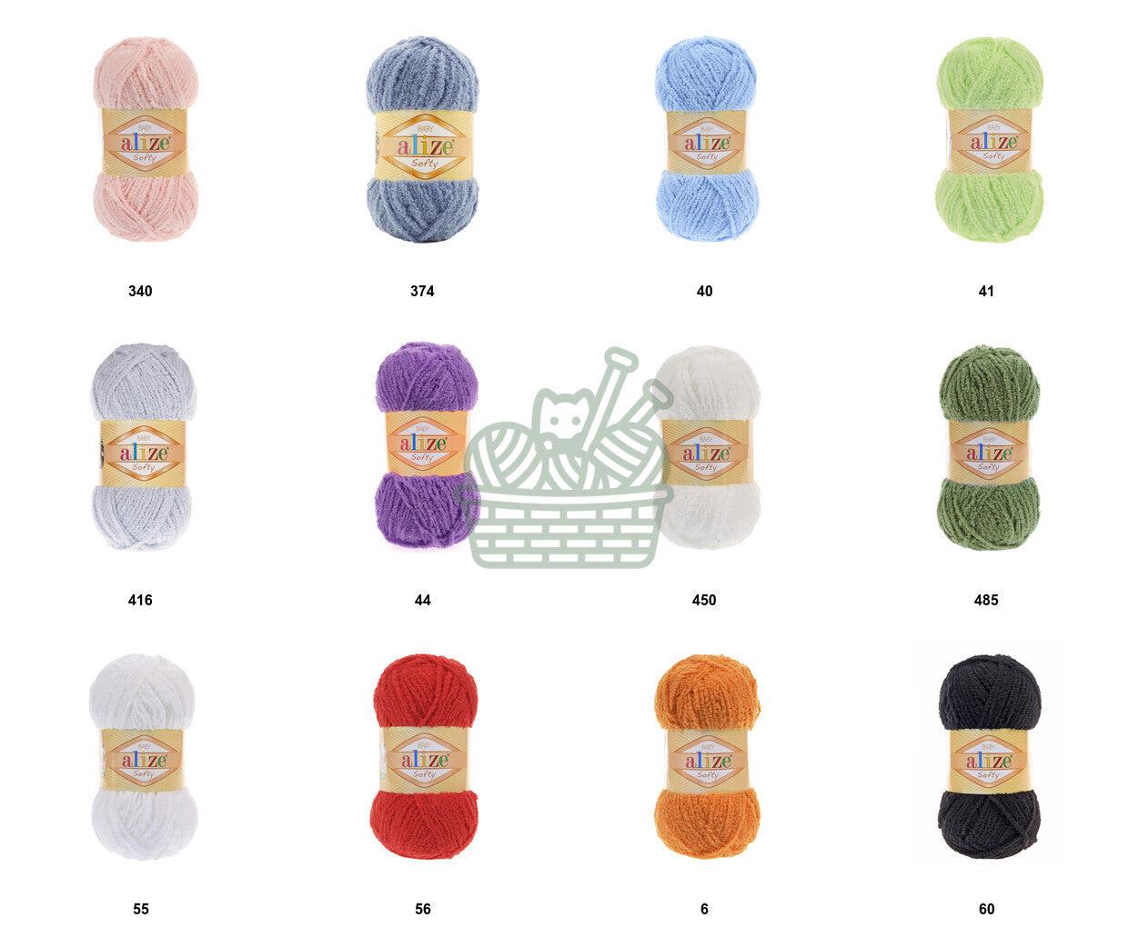 Alize Softy - Fluffy Microfiber Yarn - Chenille Yarn, Amigurumi Yarn ...