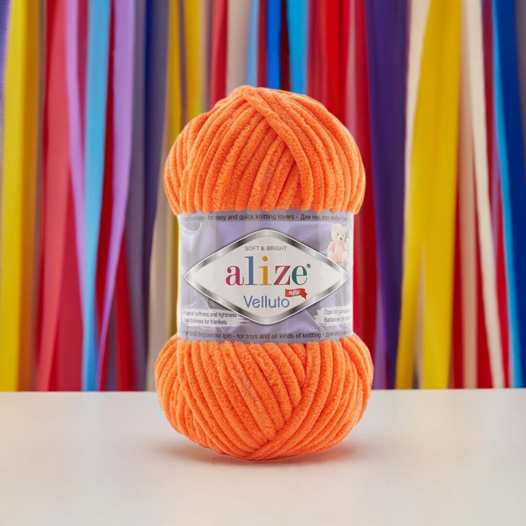 Alize Velluto Velvet Yarn Plush Yarn Soft Knitting Yarn Baby Blanket ...