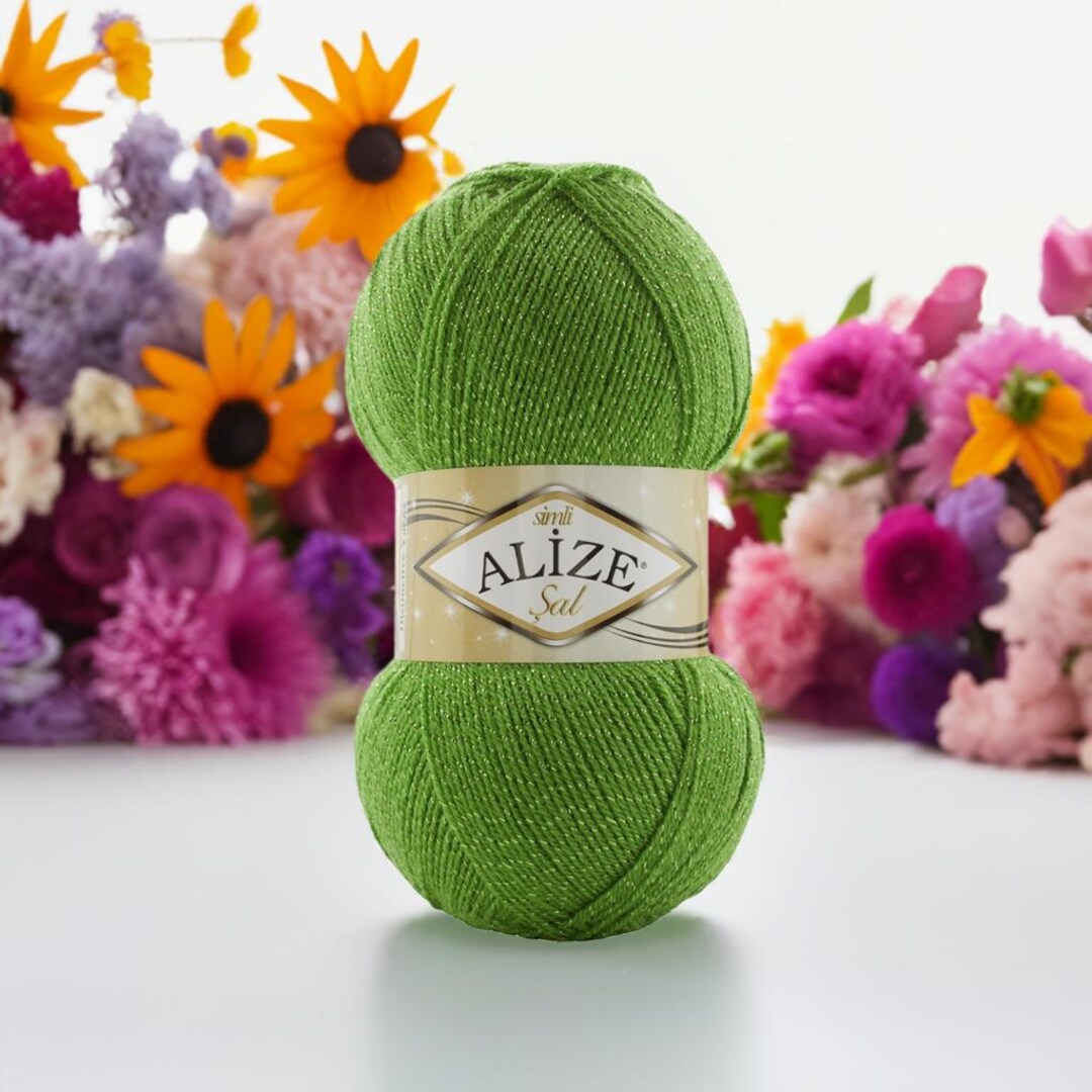 Alize Sal Sim - Sparkly Yarn for Shawls & Wraps - Lightweight Yarn With ...