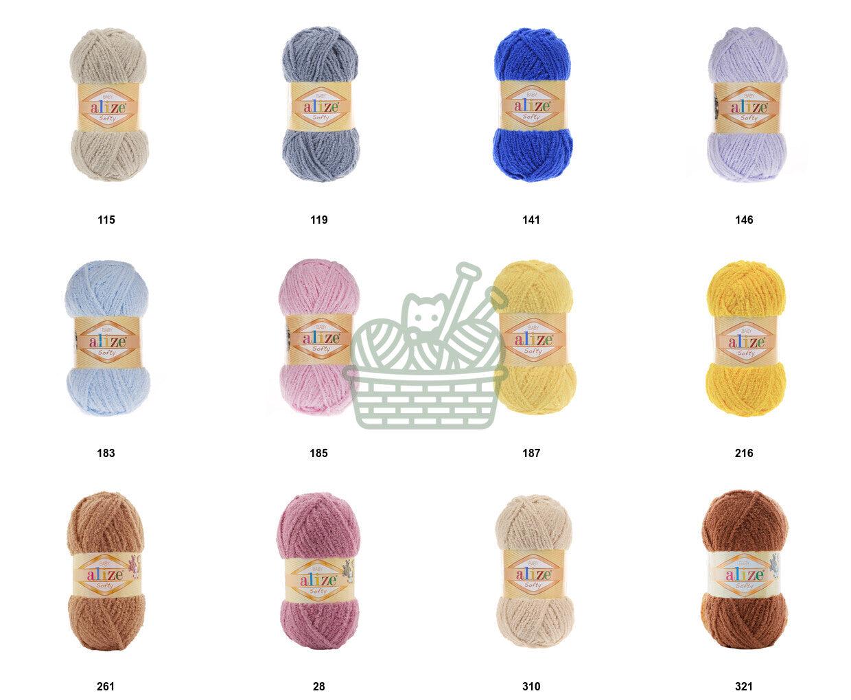 Alize Softy - Fluffy Microfiber Yarn - Chenille Yarn, Amigurumi Yarn ...