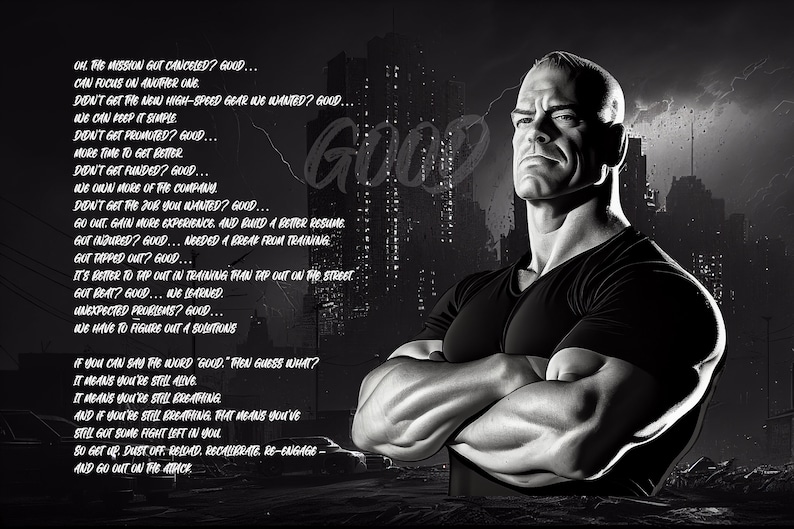 Jocko Willink Motivational Canvas: Embrace the Good in Bad - Inspiring ...