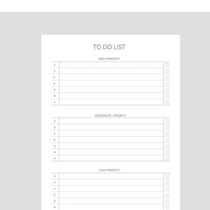 Printable to Do List / PDF / Checklist / Organization / Planner A4, A5 ...