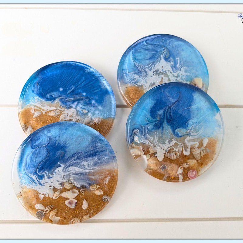 Resin Beach Coasters - Etsy