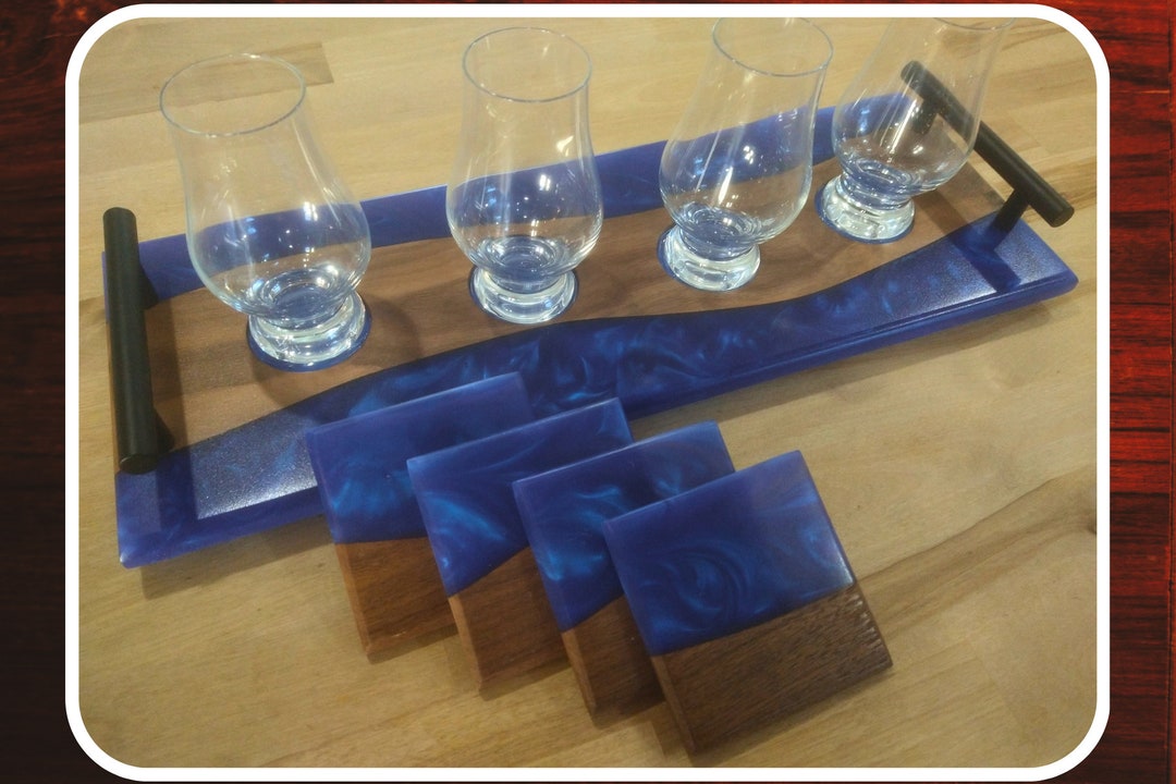 Walnut + Epoxy Bourbon Flight | Personalized Gifts for Christmas ...