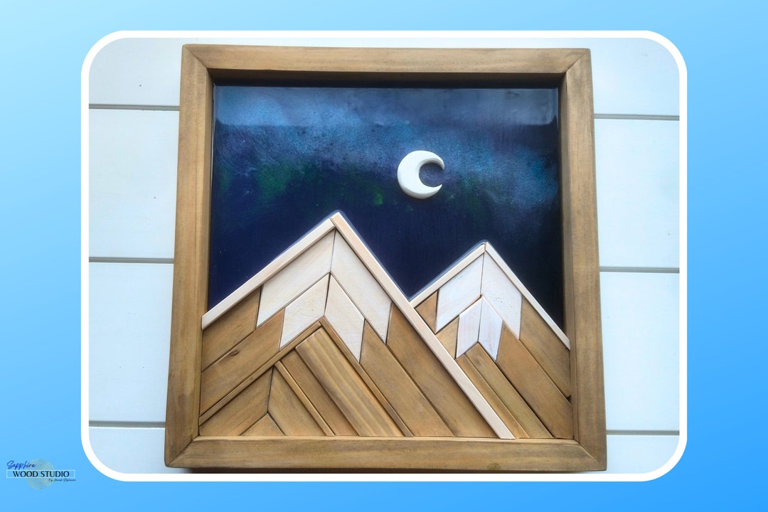 Mountain Resin Art, the Milky Way Epoxy Resin and Reclaimed Wood - Etsy