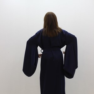 Silk Robe Kimono , Satin Silk Robes for Women, Dark Blue - Etsy