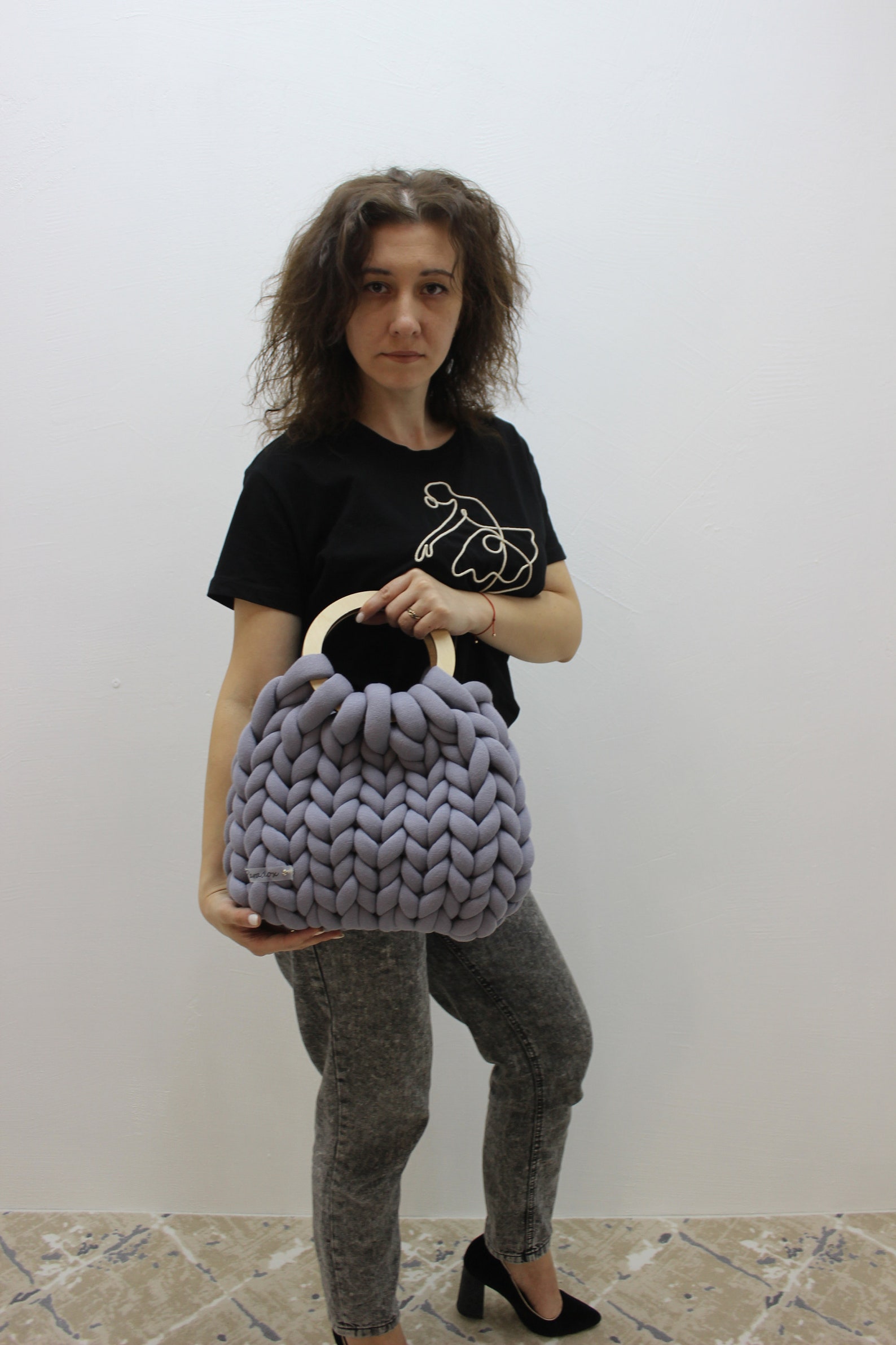 Big Yarn Bag, Chunky Knit Bag, Knit Bag, Puffer Bag, Handmade Bag - Etsy