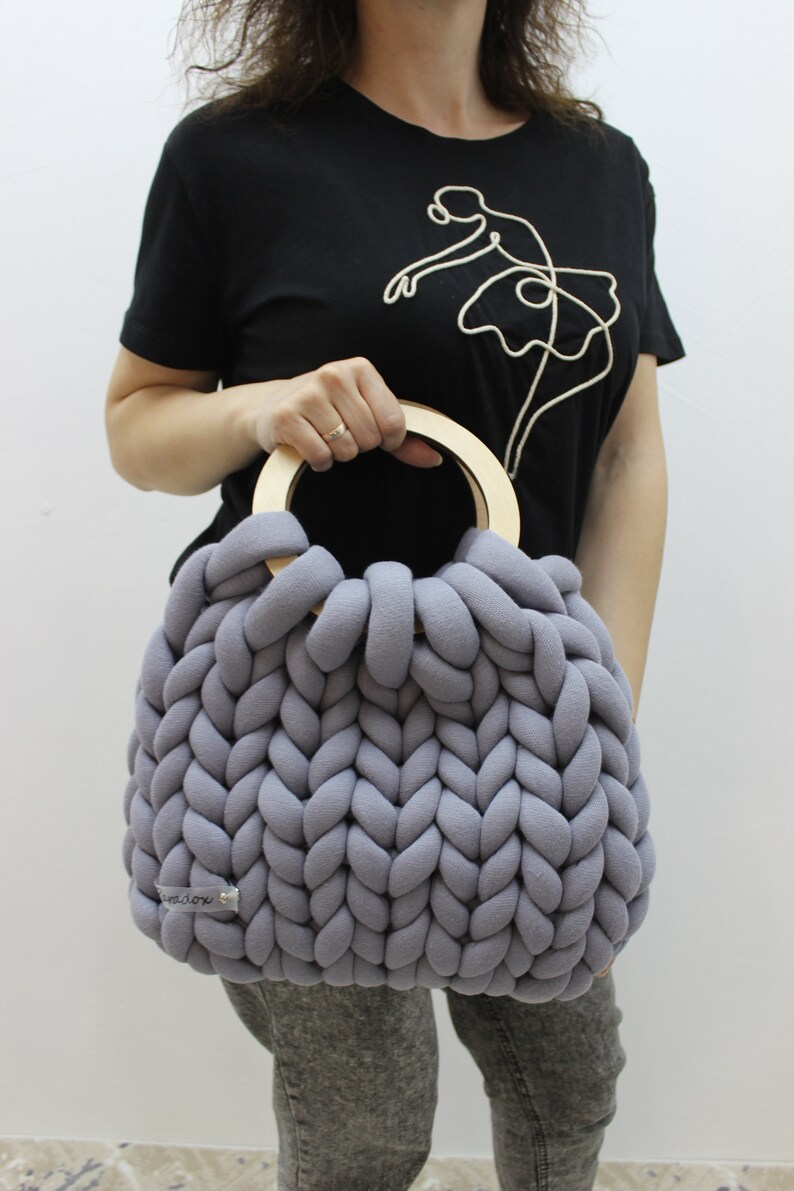 Big Yarn Bag, Chunky Knit Bag, Knit Bag, Puffer Bag, Handmade Bag - Etsy