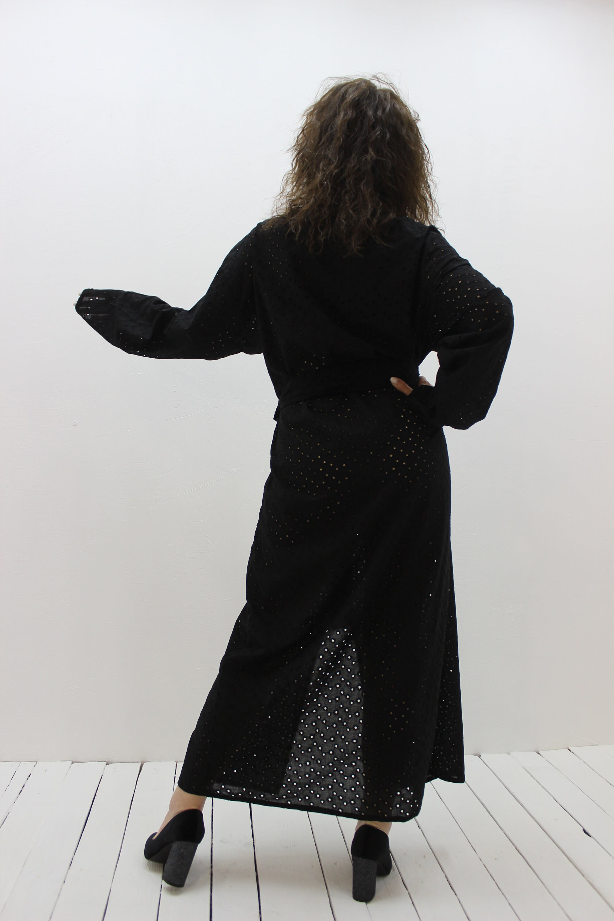 Black Long Robe, Kimono Robe, Transparent Sexy Robe - Etsy