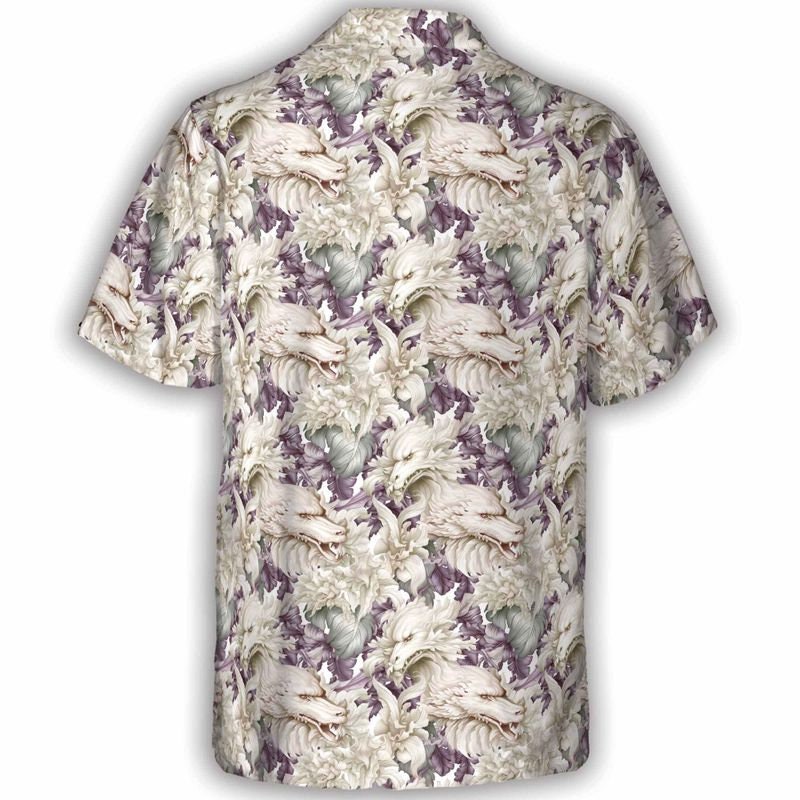 White Dragon Orchid Dnd Button-up Hawaiian Shirt - Etsy