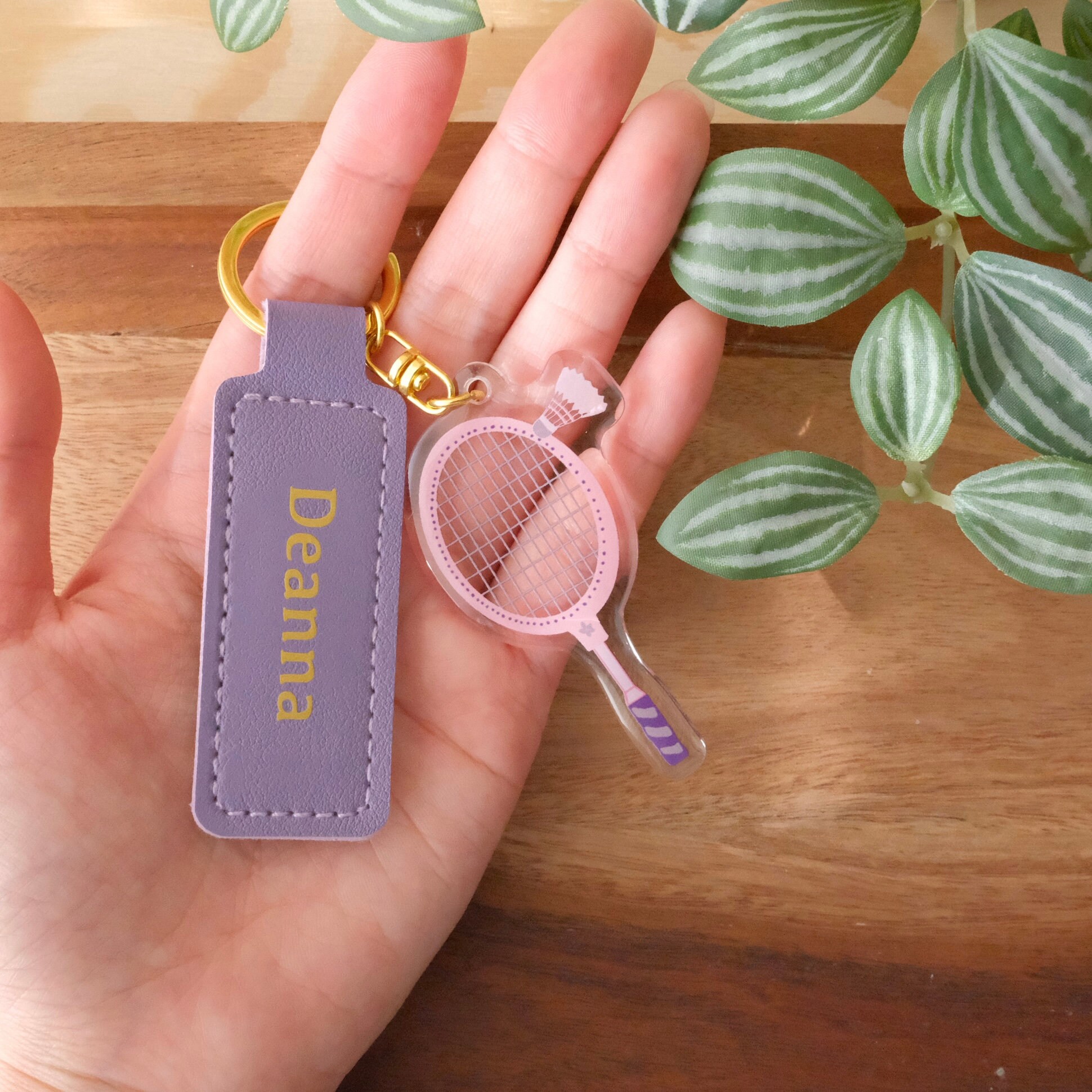 Personalized Badminton Keychain Cute Badminton Acrylic Bag Charm ...