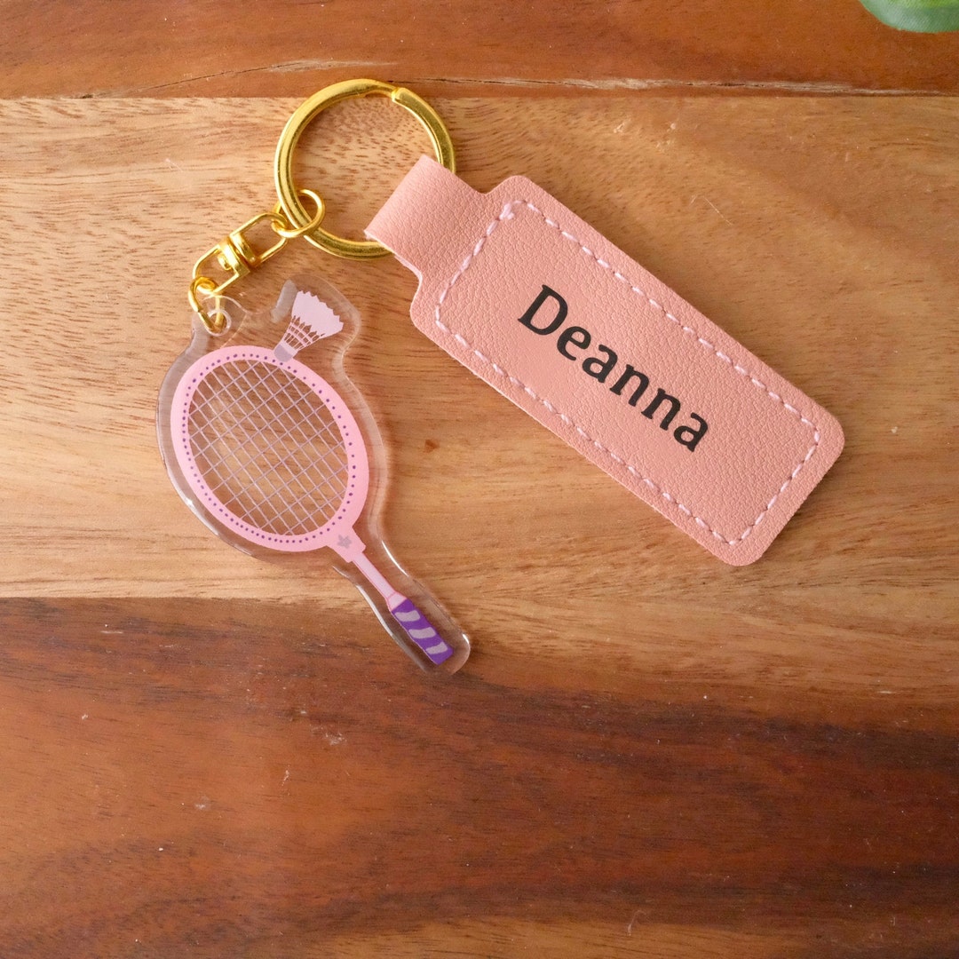 Personalized Badminton Keychain Cute Badminton Acrylic Bag Charm ...